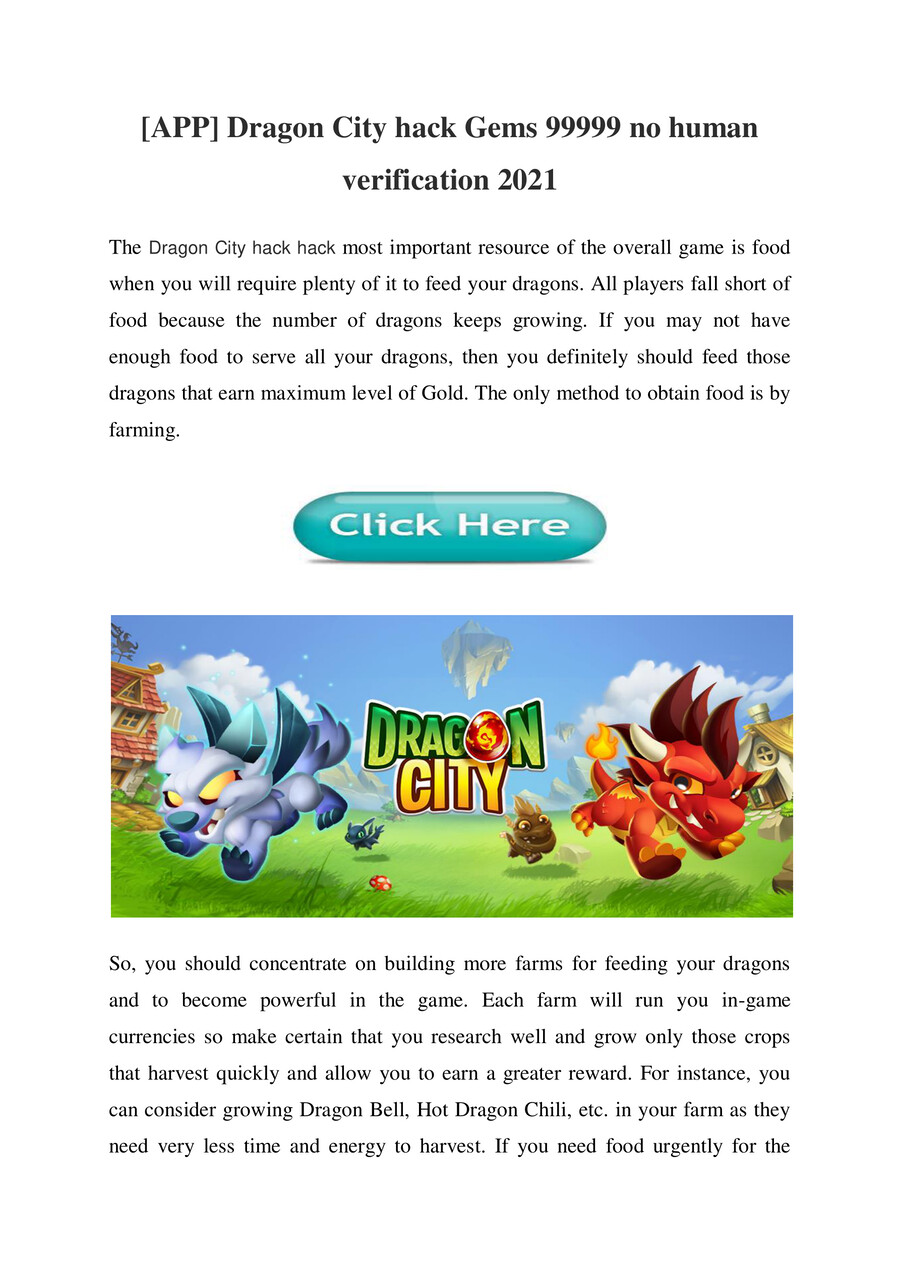 [APP] Dragon City hack Gems 99999 no human verification 2021 by James - Flipsnack