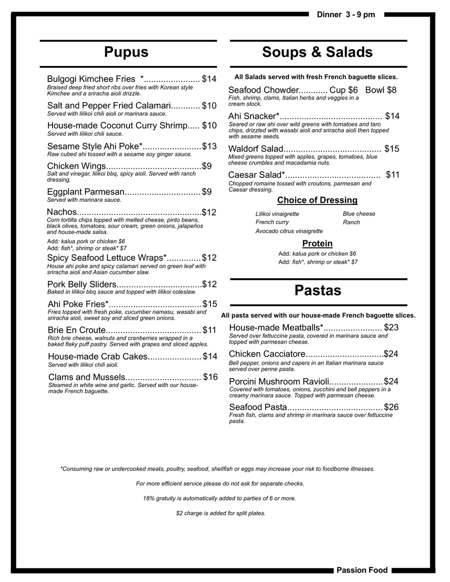 Dinner Menu- 10:08:17 - Lilikoi by manager - Flipsnack