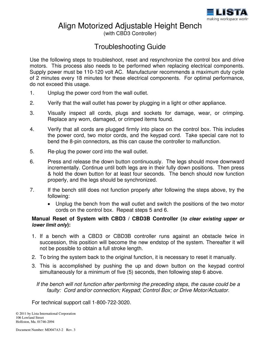 Align Motorized Adjustable Height Bench | LISTA by Smart Storage ...