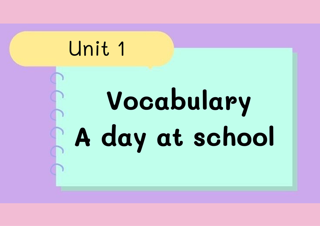 Unit1-A day at school by ดาวรด... - Flipsnack