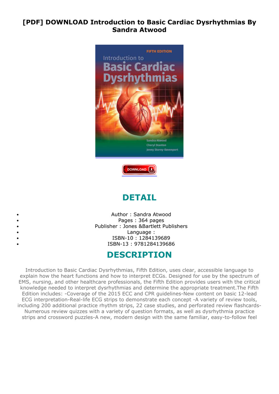 [PDF] DOWNLOAD Introduction to Basic Cardiac Dysrhythmias By by ...