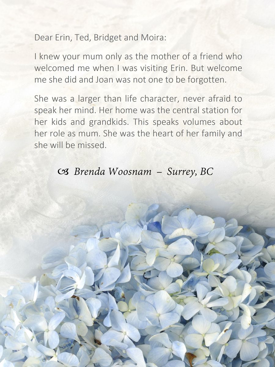 Condolence messages for Joan Kenny and family by Christian... - Flipsnack