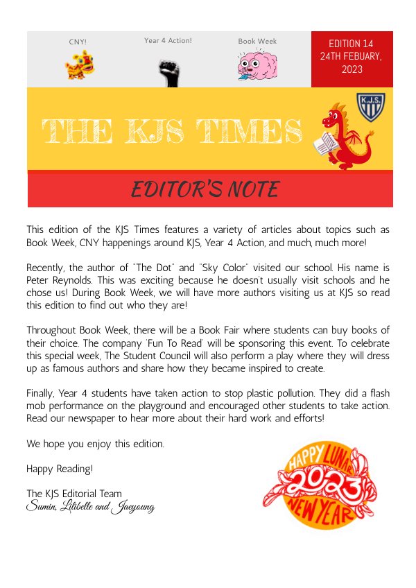 The KJS Times - Edition 14 (24th February) by Kowloon Junior... - Flipsnack