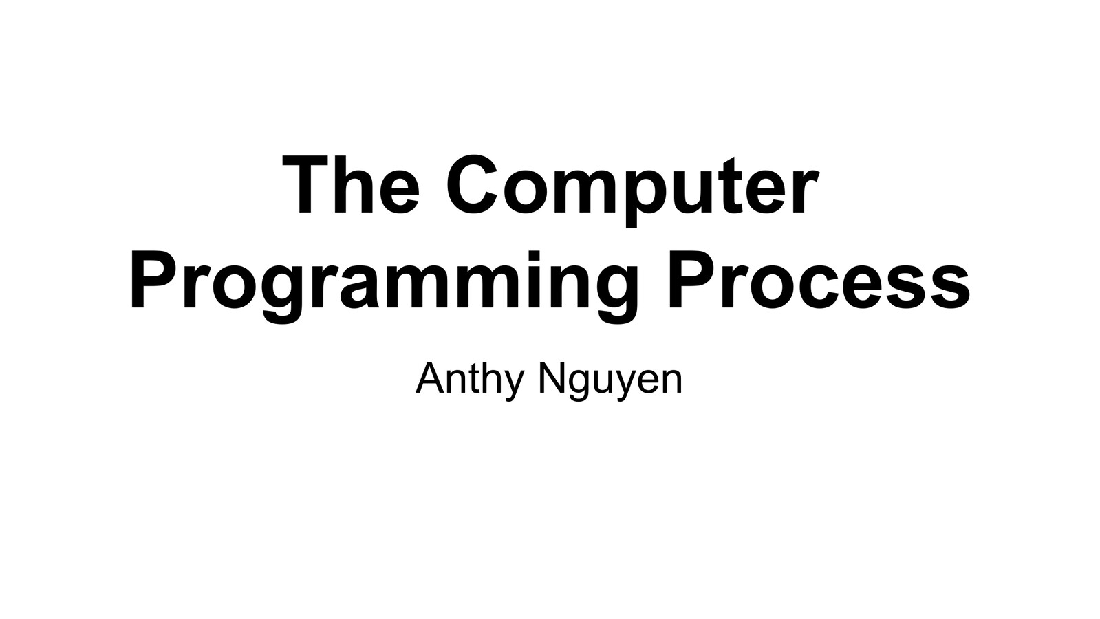 Anthy Nguyen - The Computer Programming Process by Anthy Nguyen - Flipsnack