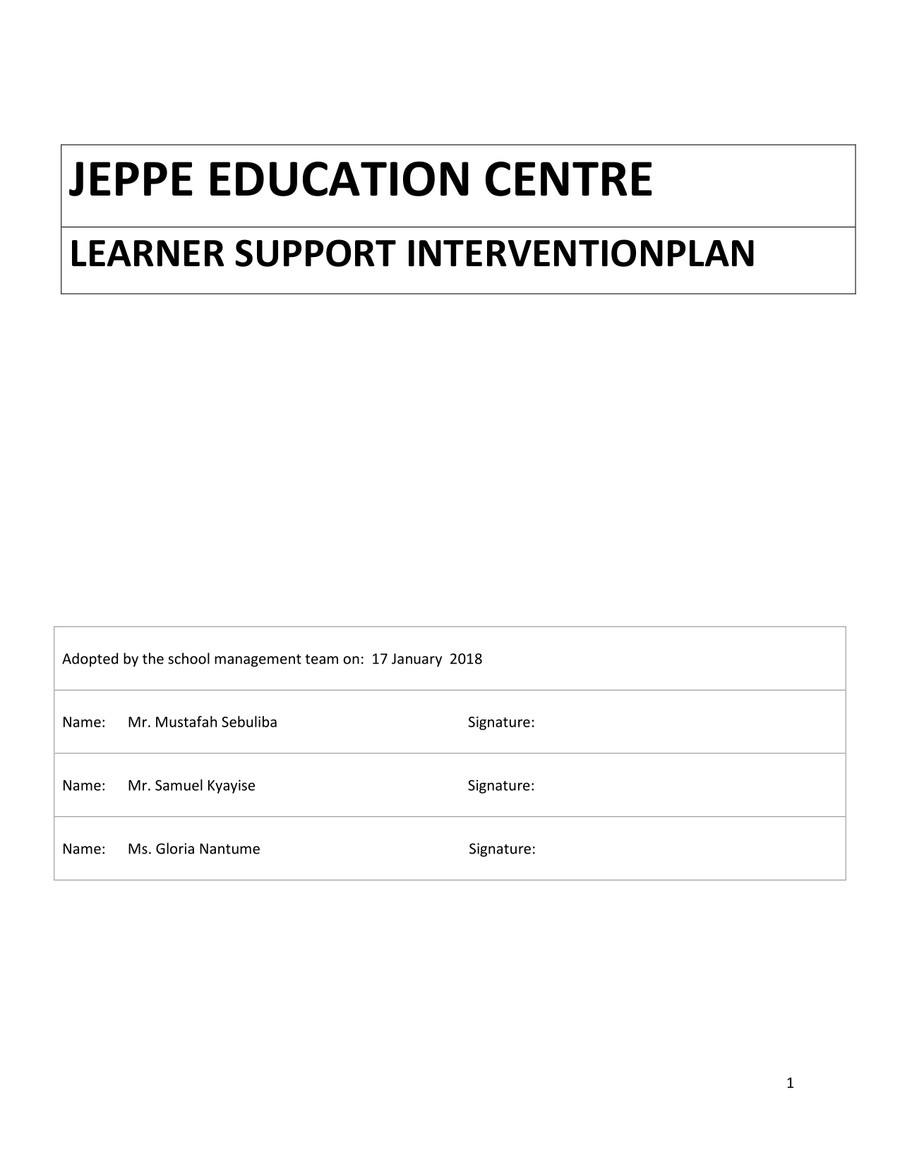 Learner-support-intervention-plan-2018 by BN Asamoah - Flipsnack