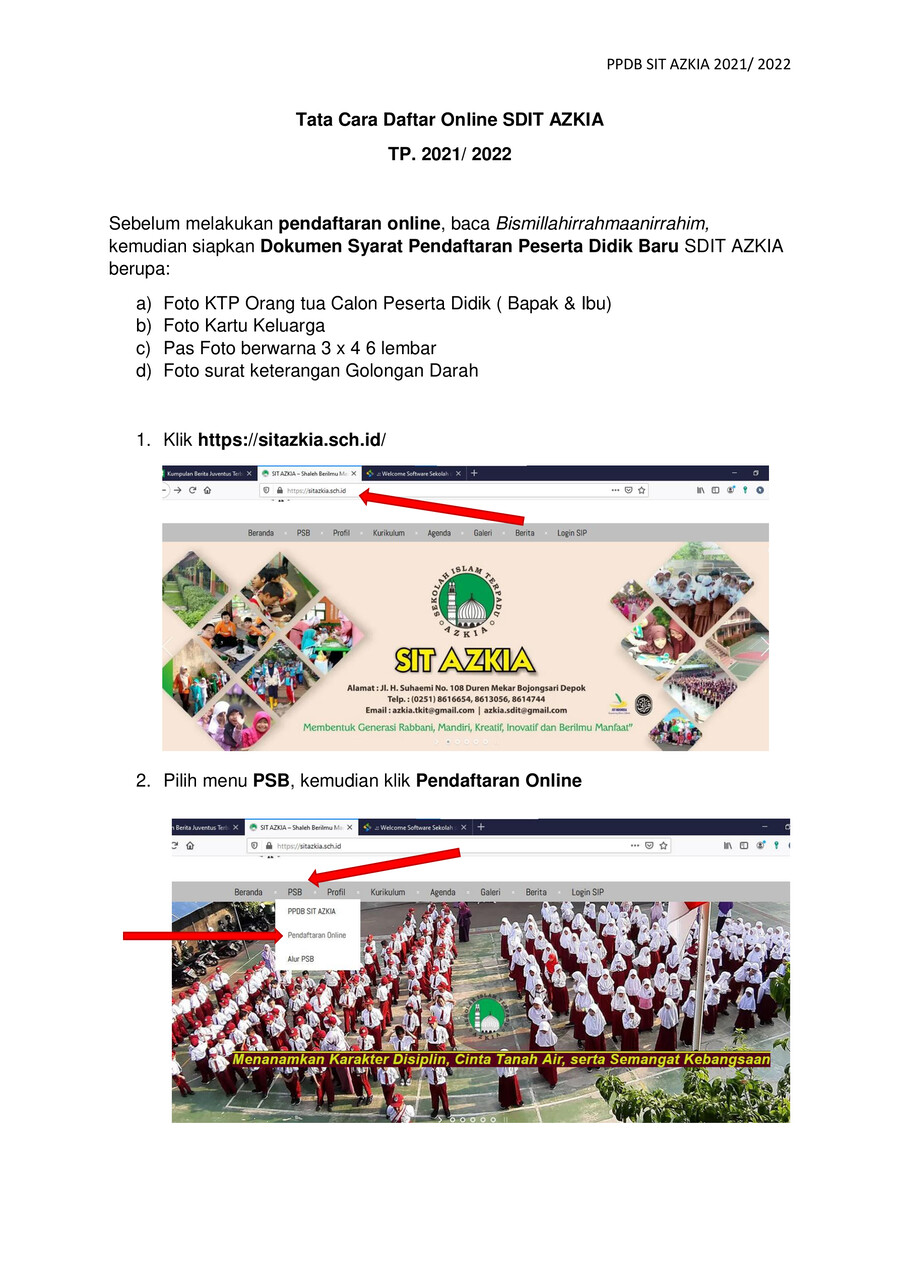 Tutorial PPDB SDIT AZKIA 20212022 by Alex Piero - Flipsnack