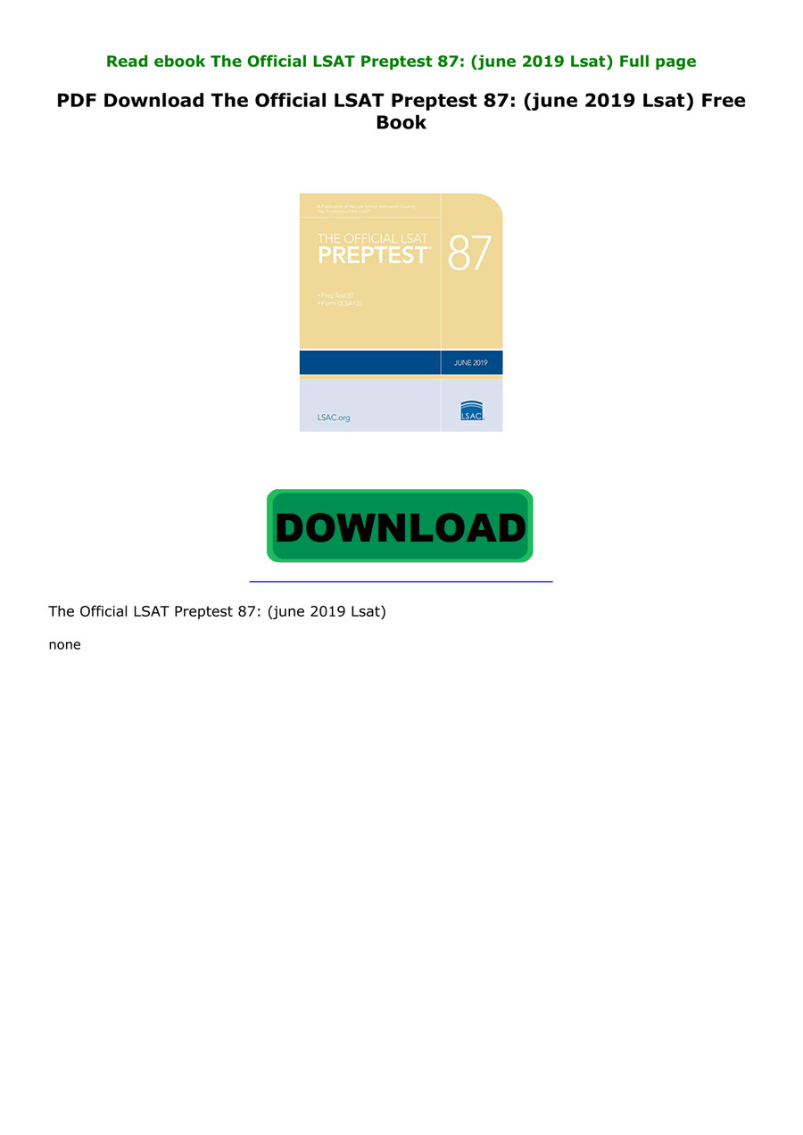 (PDF) The Official LSAT Preptest 87: (june 2019 Lsat) by minno - Flipsnack