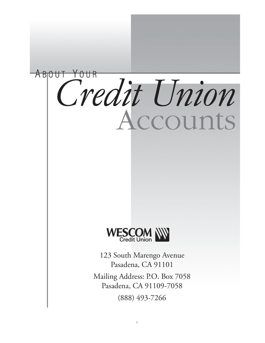 Account Agreement (TISA) by Wescom Financial
