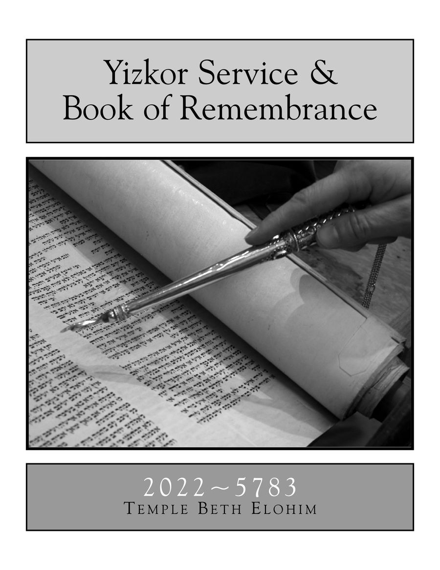 Temple Beth Elohim's Book of Remembrance 2022 by Temple Beth Elohim ...