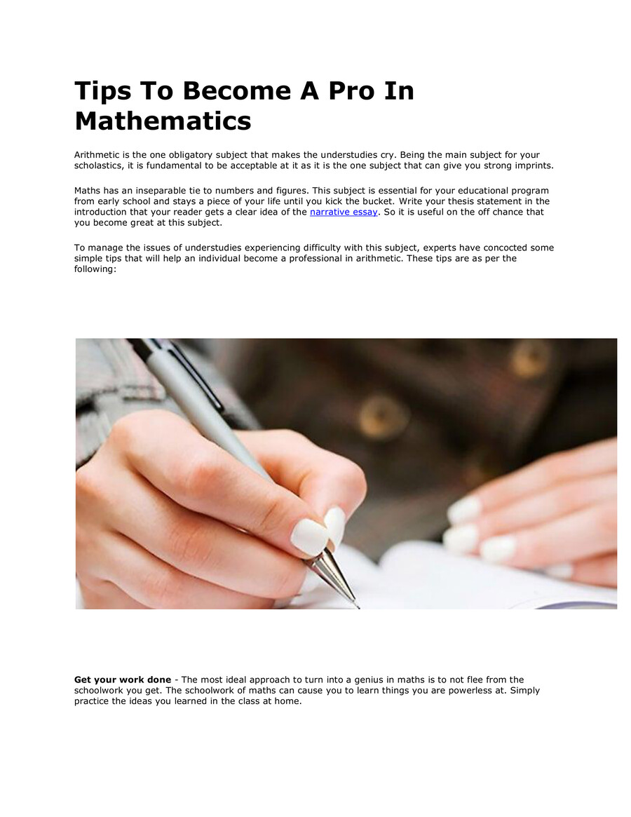 Tips To Become A Pro In Mathematics by David Pieterson - Flipsnack