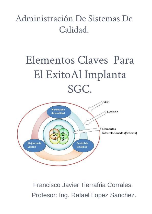Actividad 7. Elementos clave para el éxito al implantar SGC. by ...