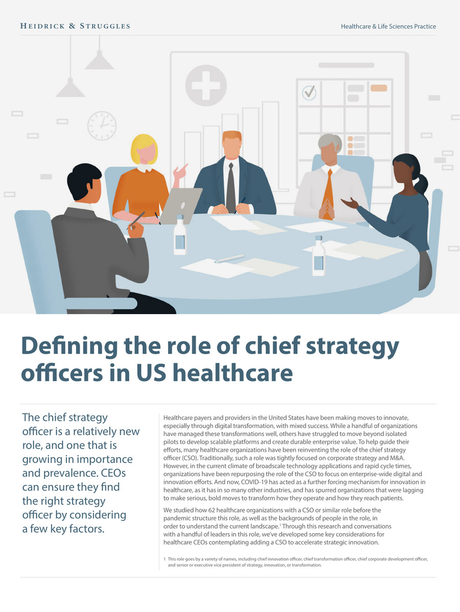 Defining The Role Of Chief Strategy Officer In Us Healthcare By