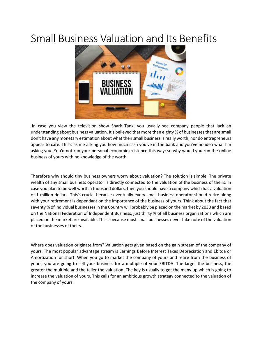 Small Business Valuation and Its Benefits by Debra M. Kelley - Flipsnack