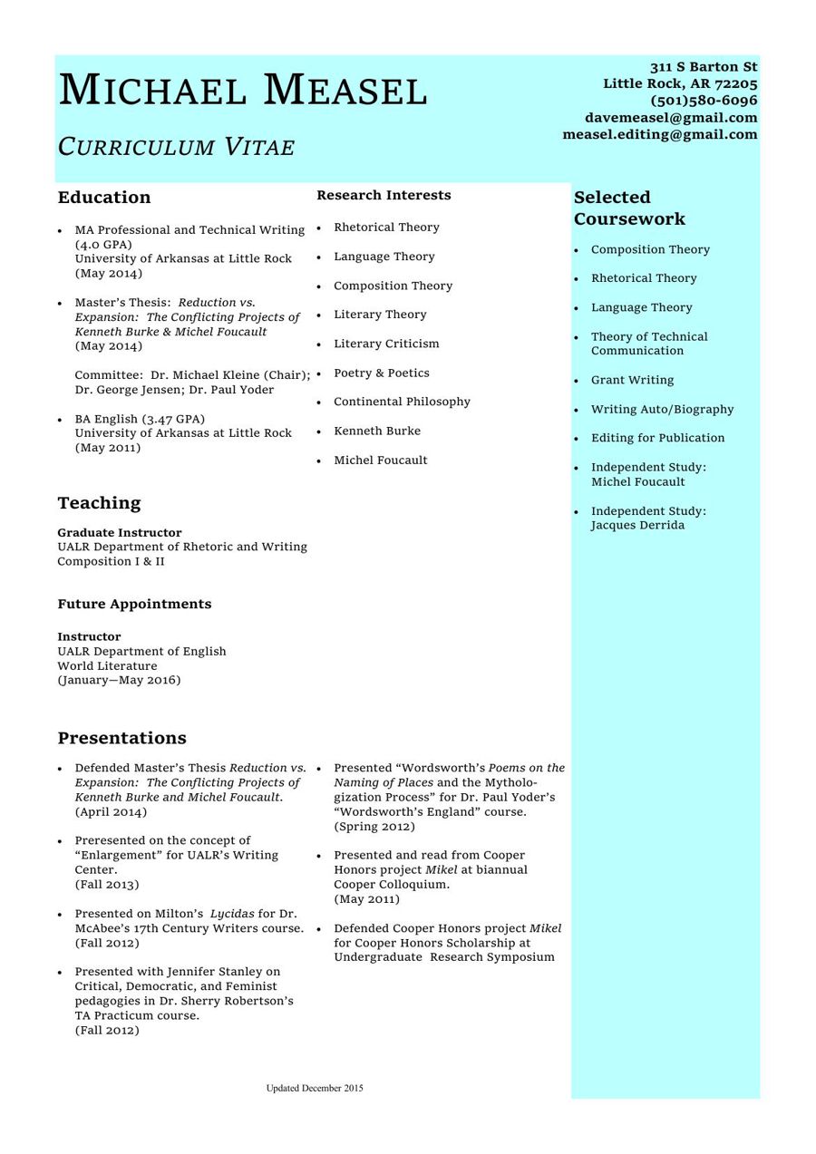 Michael Measel CV by Michael Measel - Flipsnack