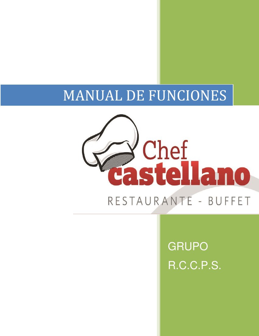 manual de funciones Restaurante Chef Castellano by... - Flipsnack