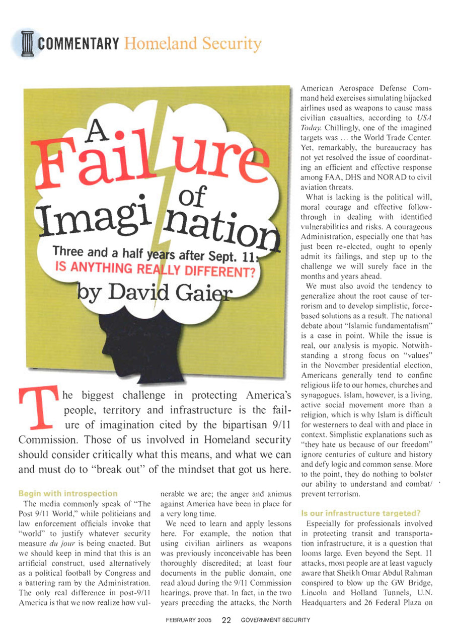 A Failure of Imagination-David Gaier by David W. Gaier - Flipsnack