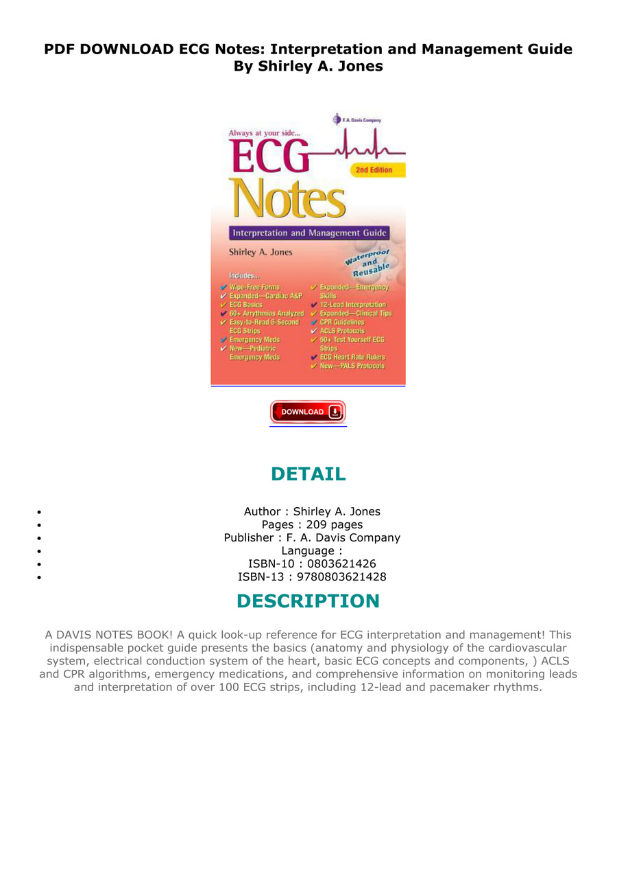 PDF DOWNLOAD ECG Notes: Interpretation and Management Guide by ...