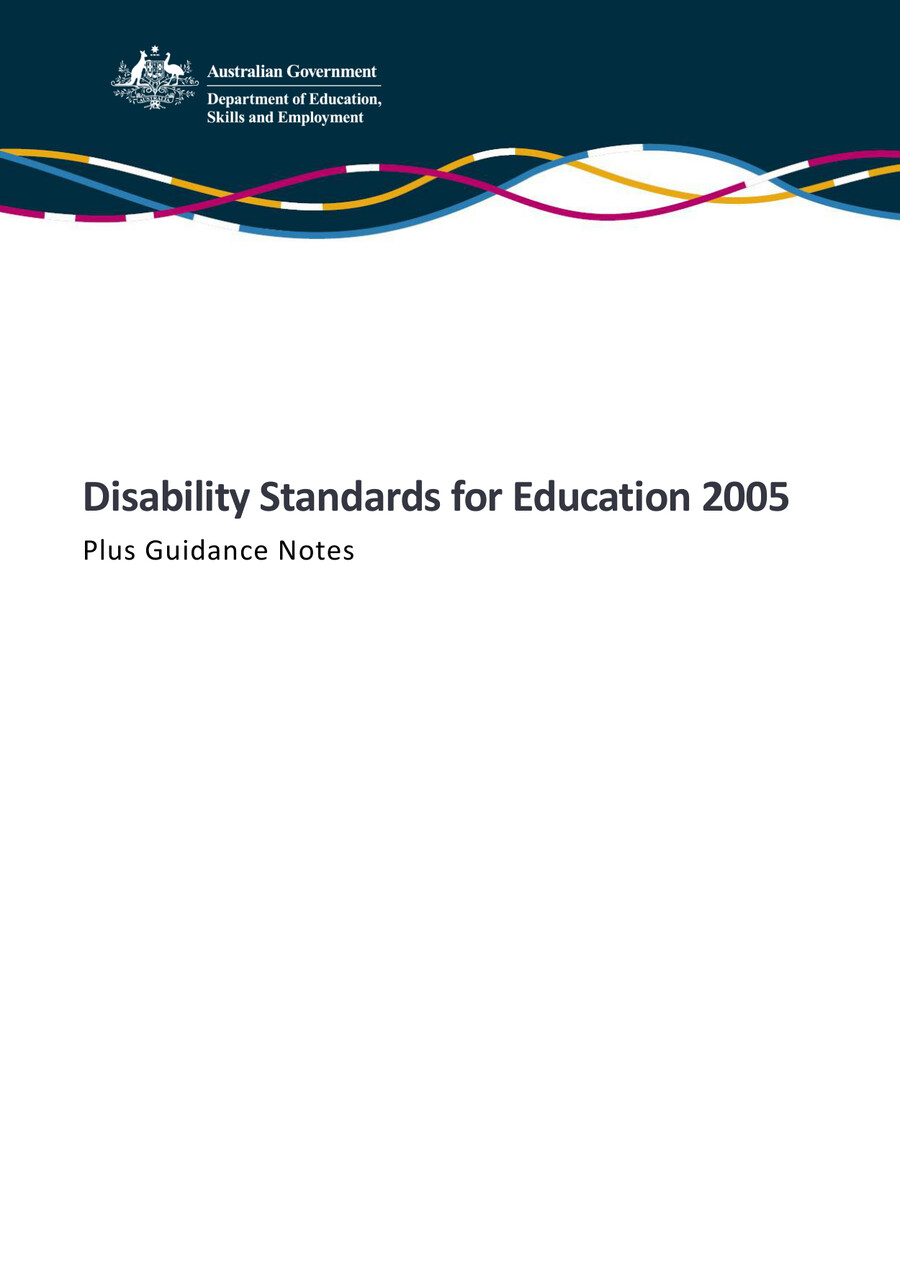 Disability Standards for Education 2005 plus Guidance Notes by ECIA ...