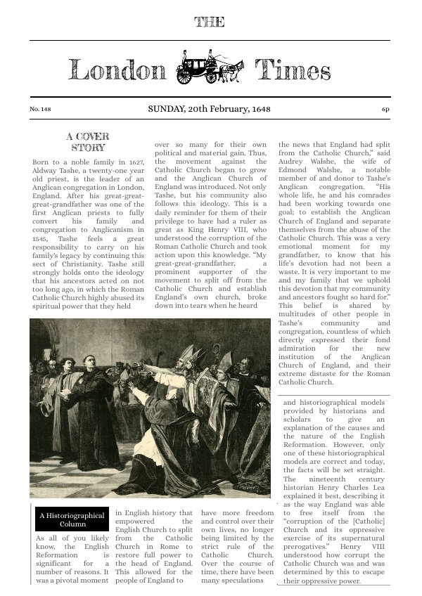 Reformation Newspaper Assessment by Francesca Reichbach - Flipsnack
