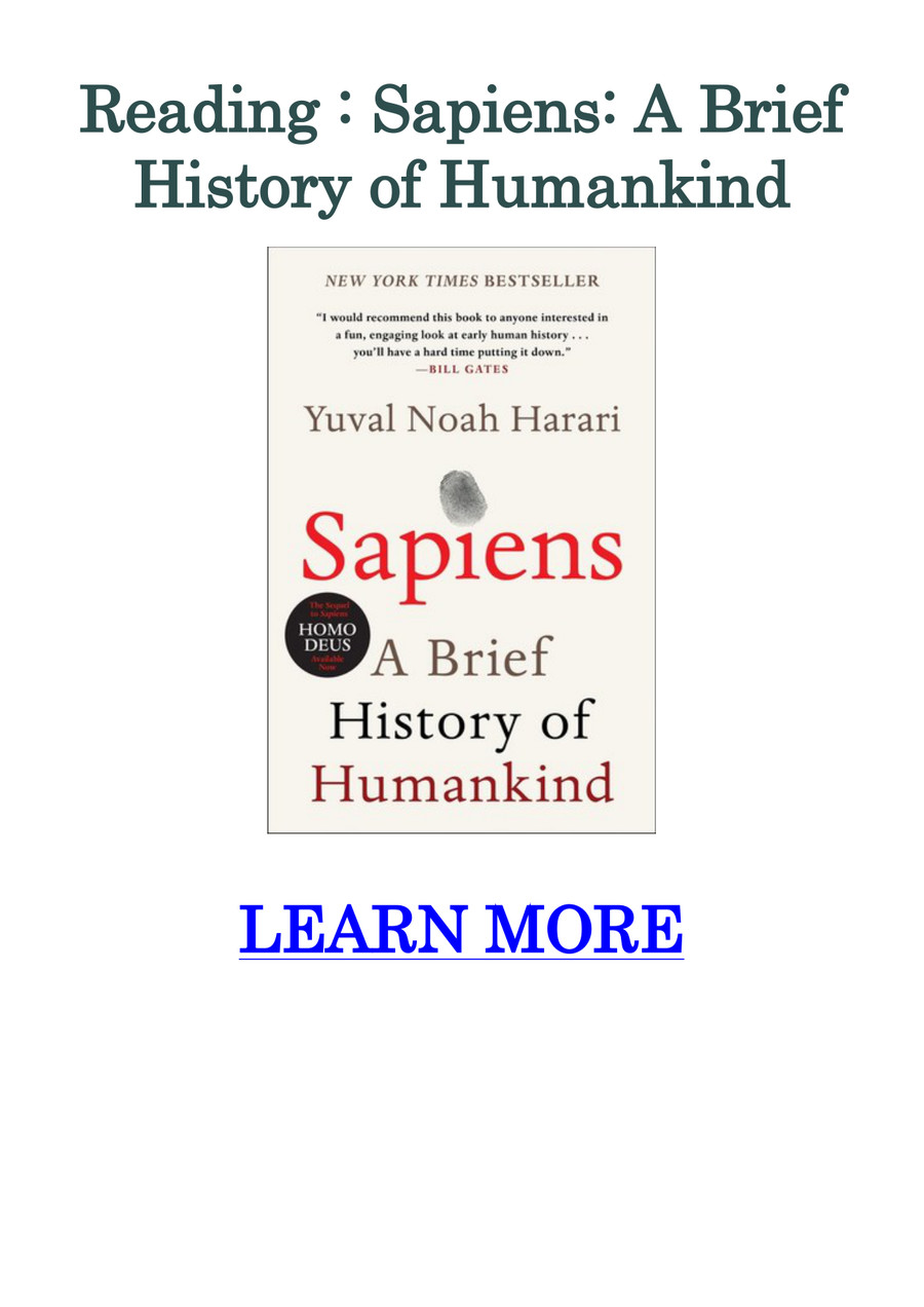 *Books [PDF] Sapiens: A Brief History of Humankind by RoryRoy - Flipsnack