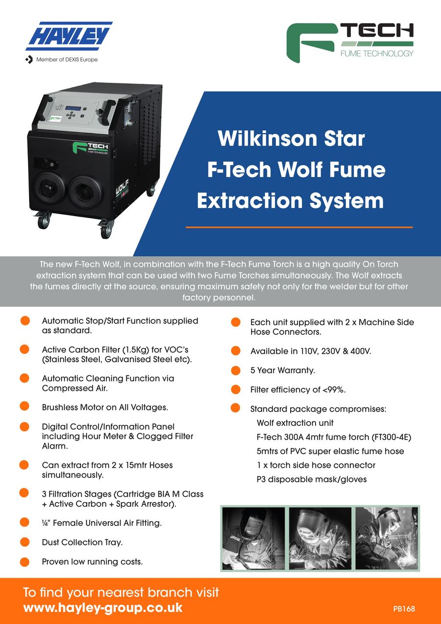 Wilkinson Star F-Tech Wolf Fume Extraction System by HAYLEY DEXIS ...