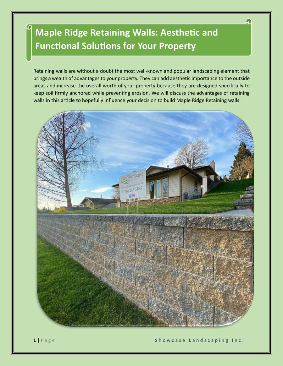 Maple Ridge Retaining Walls by Showcase Landscaping - Flipsnack