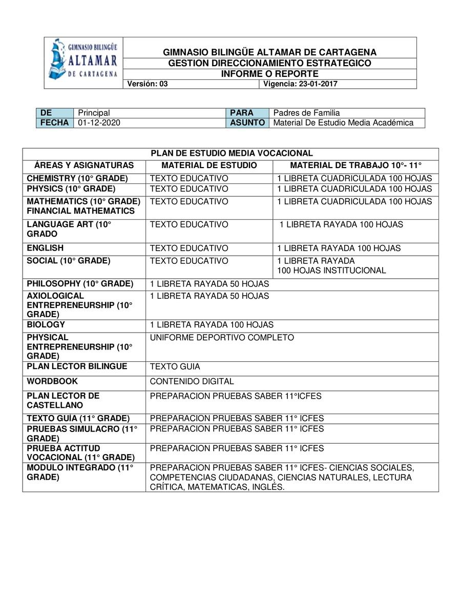 LISTA ESCOLAR MEDIA VOCACIONAL 2021 by ALTAMAR GBAC - Flipsnack
