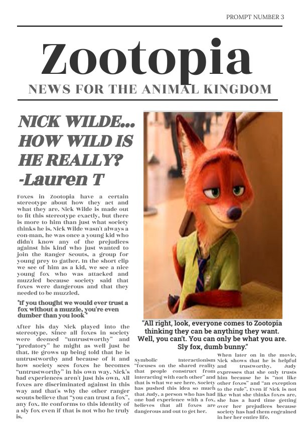 Zootopia Project by Lauren Travers - Flipsnack