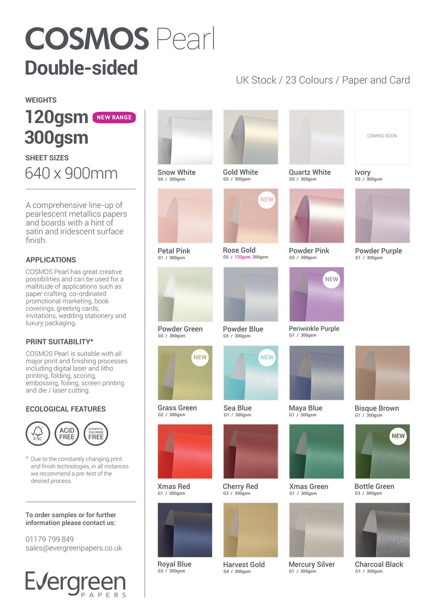 COSMOS Pearl 2/Sided: UK Colour Chart by evergreenpapers - Flipsnack