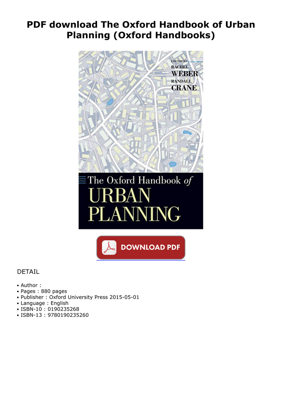 PDF download The Oxford Handbook of Urban Planning (Oxford H by uitenp ...