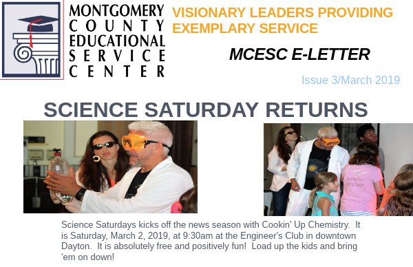 MCESC E-Newsletter Issue 3 3/2019 by Guy Fogle - Flipsnack