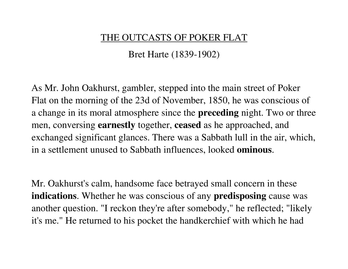 The Outcasts of Poker Flat by Mark Masloski - Flipsnack