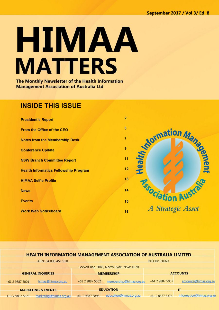 HIMAA Matters - SEPTEMBER 2017 by HIMAA - Flipsnack