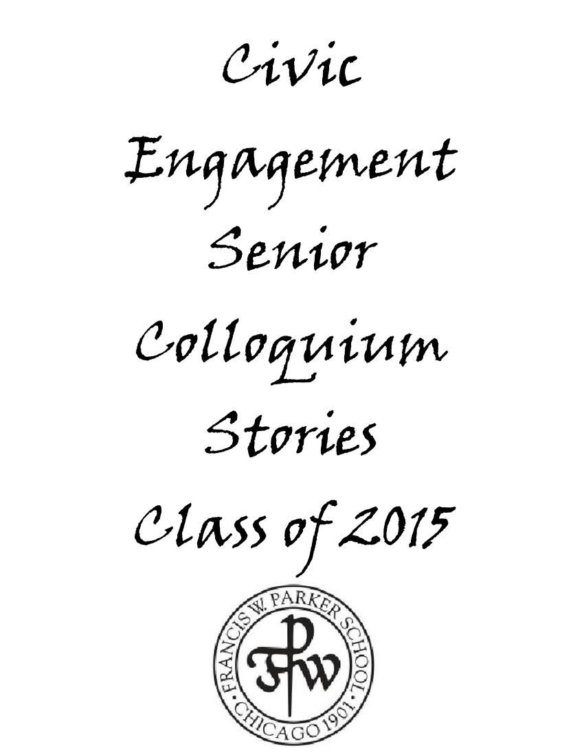 FWP Civic Engagement Senior Colloquium Stories - Class of 2015 by ...