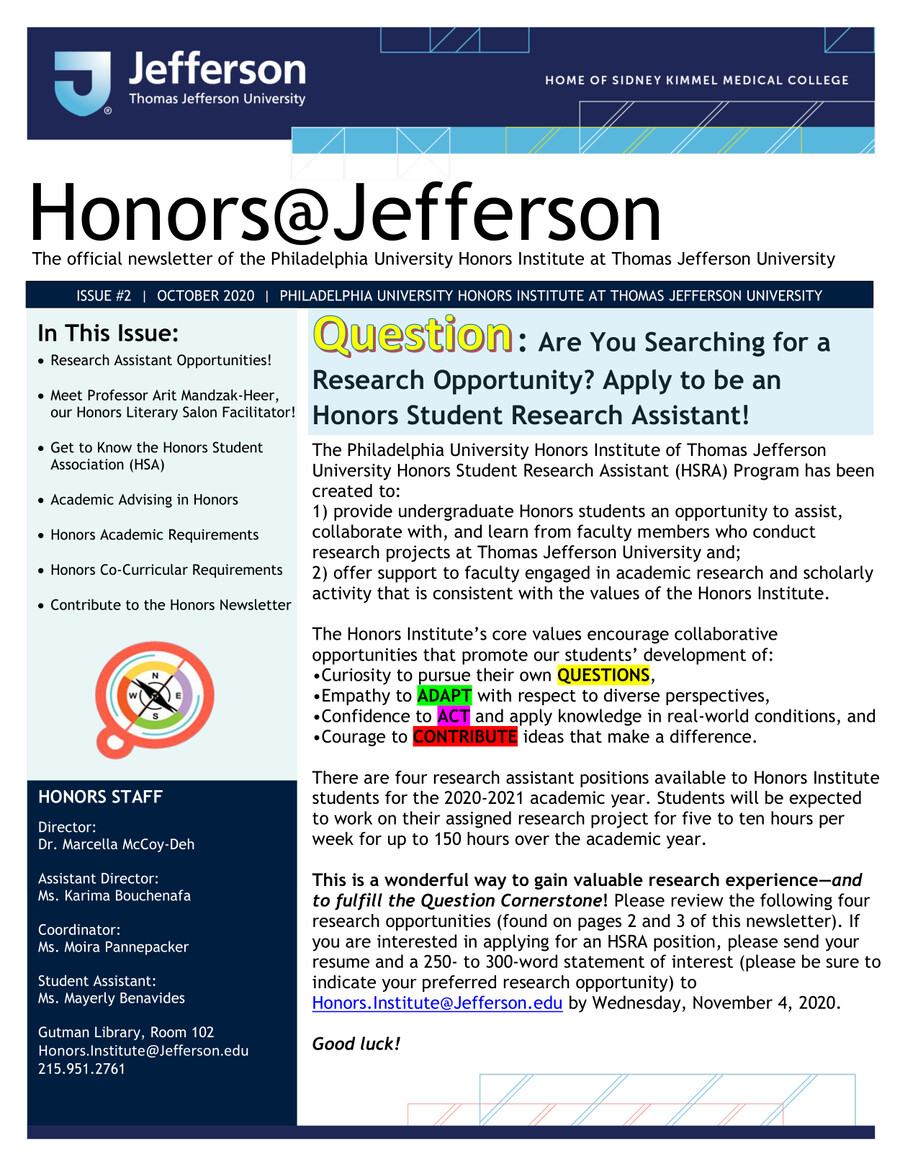 Honors Newsletter-October 2020 by Karima Bouchenafa - Flipsnack