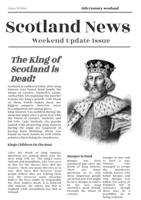 Macbeth Newspaper by Samuel White - Flipsnack