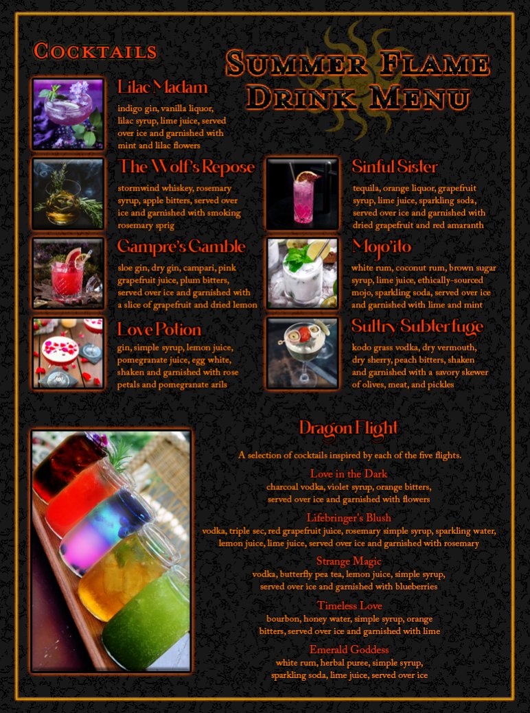 Summer Flame Menu by Tarvasha - Flipsnack