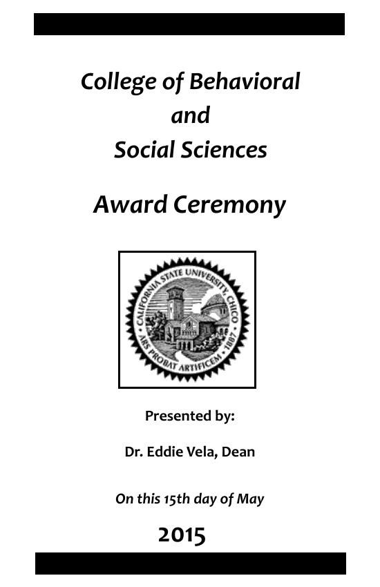 The May 2015 Award Ceremony Program by College of BSS - Flipsnack