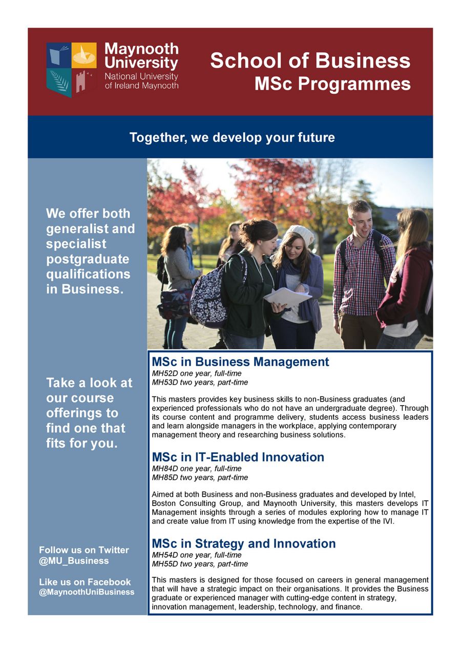 Maynooth University School of Business MSc Programmes by Maynooth ...