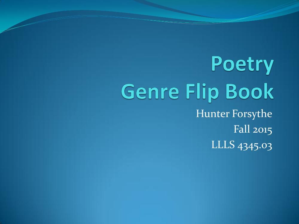 Poetry Genre Flip Book by forsytheh89 - Flipsnack