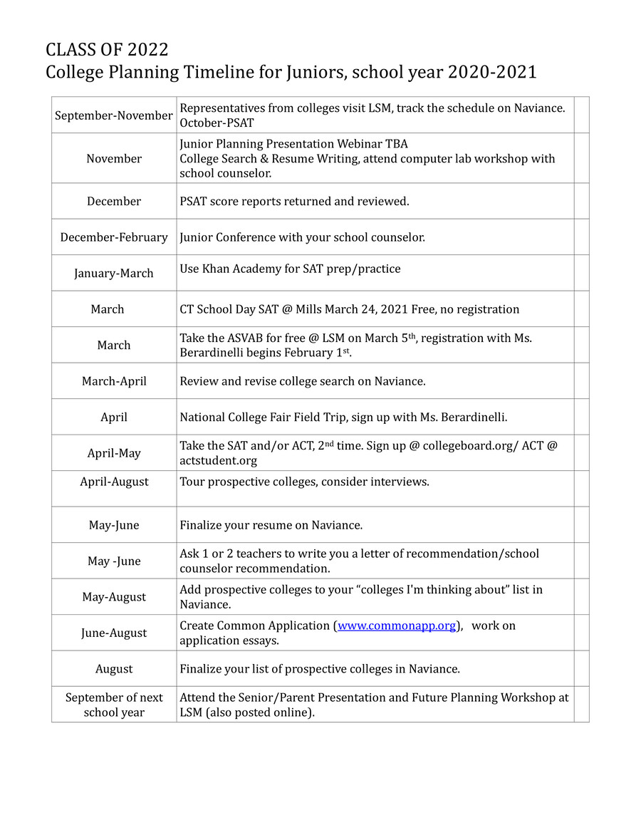 College Planning Timeline by joseph trahan - Flipsnack