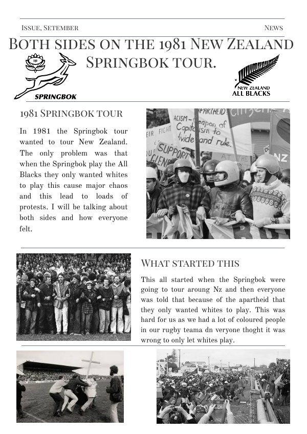 1981 Springbok tour. by chloe - Flipsnack