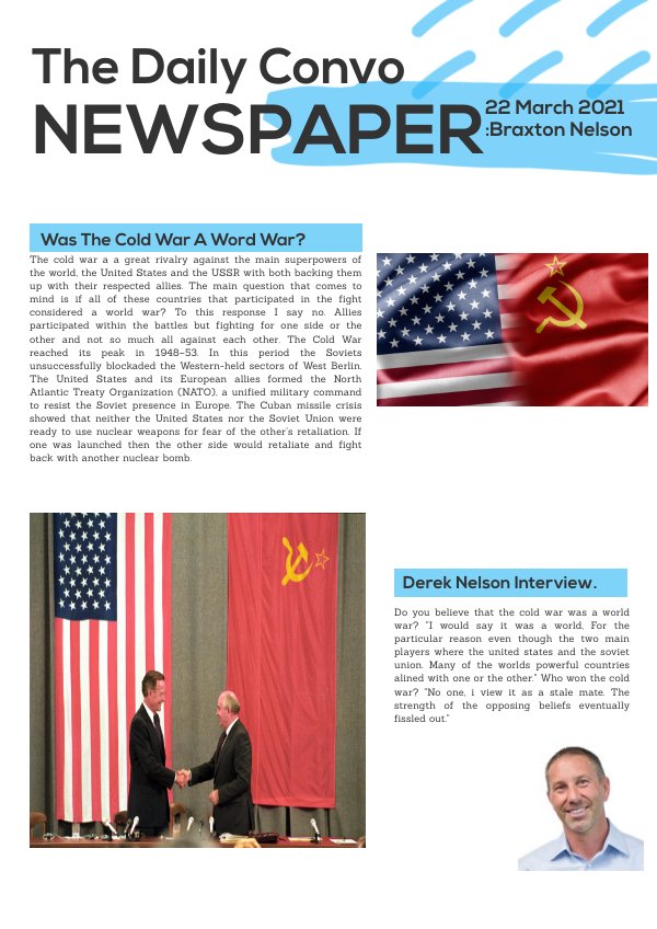 Cold war project based test newspaper by braxton - Flipsnack