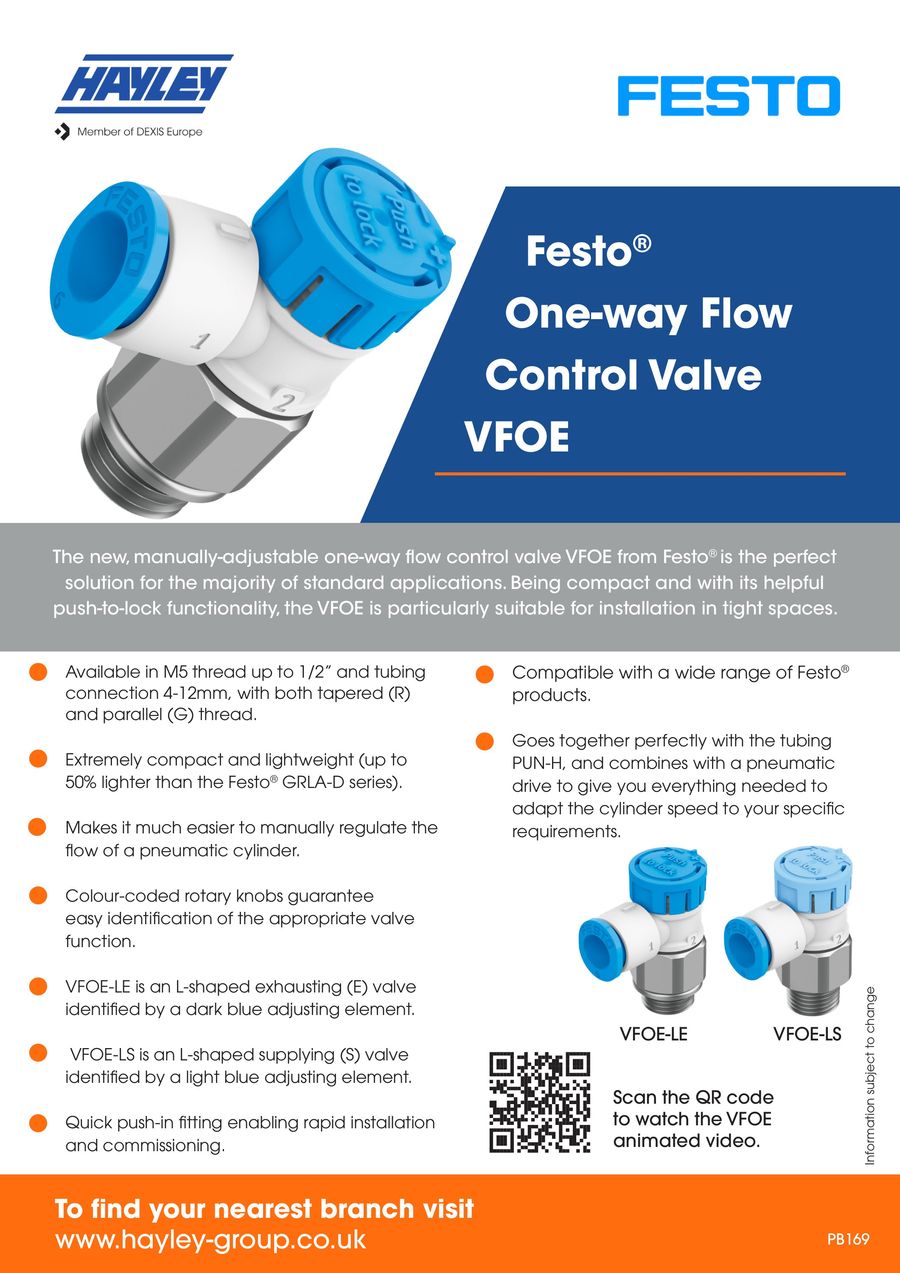 Festo One-way Flow Control Valve VFOE by HAYLEY DEXIS - Flipsnack