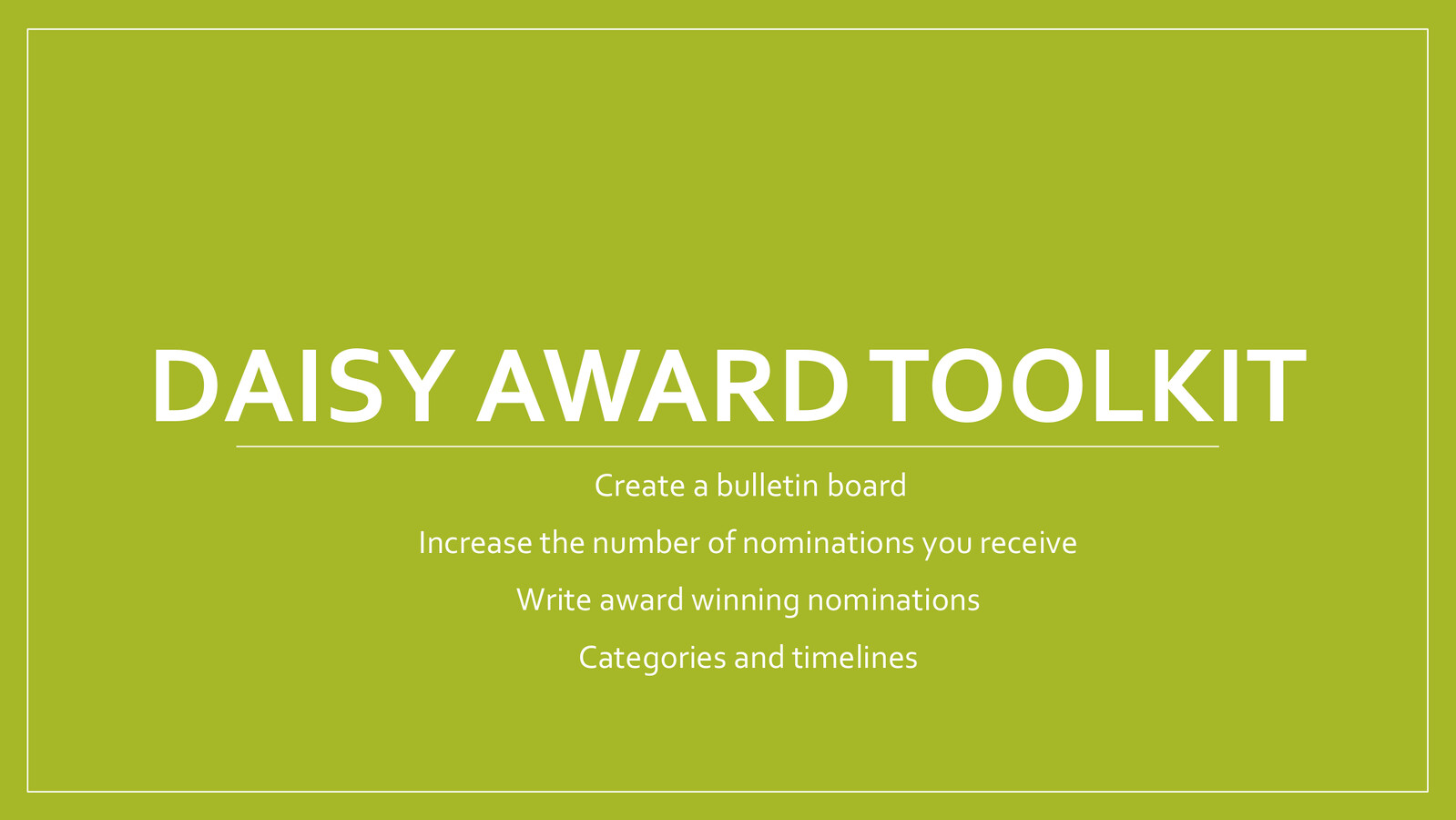 DAISY Award Toolkit by kcgigi - Flipsnack