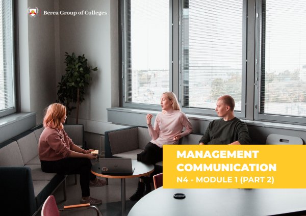 Management Communication N4 – Module 1 – Part 2 by E-Publishing
