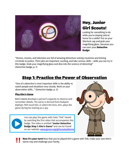 Junior Detective Badge Activity Packet by Girl... - Flipsnack