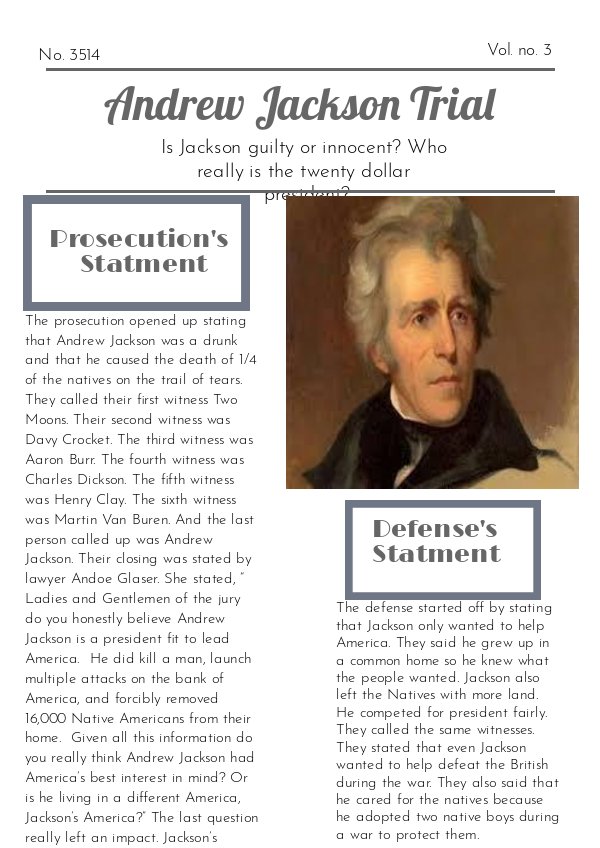 ANDREW JACKSON SCHOOL TRIAL by jacksontrial - Flipsnack