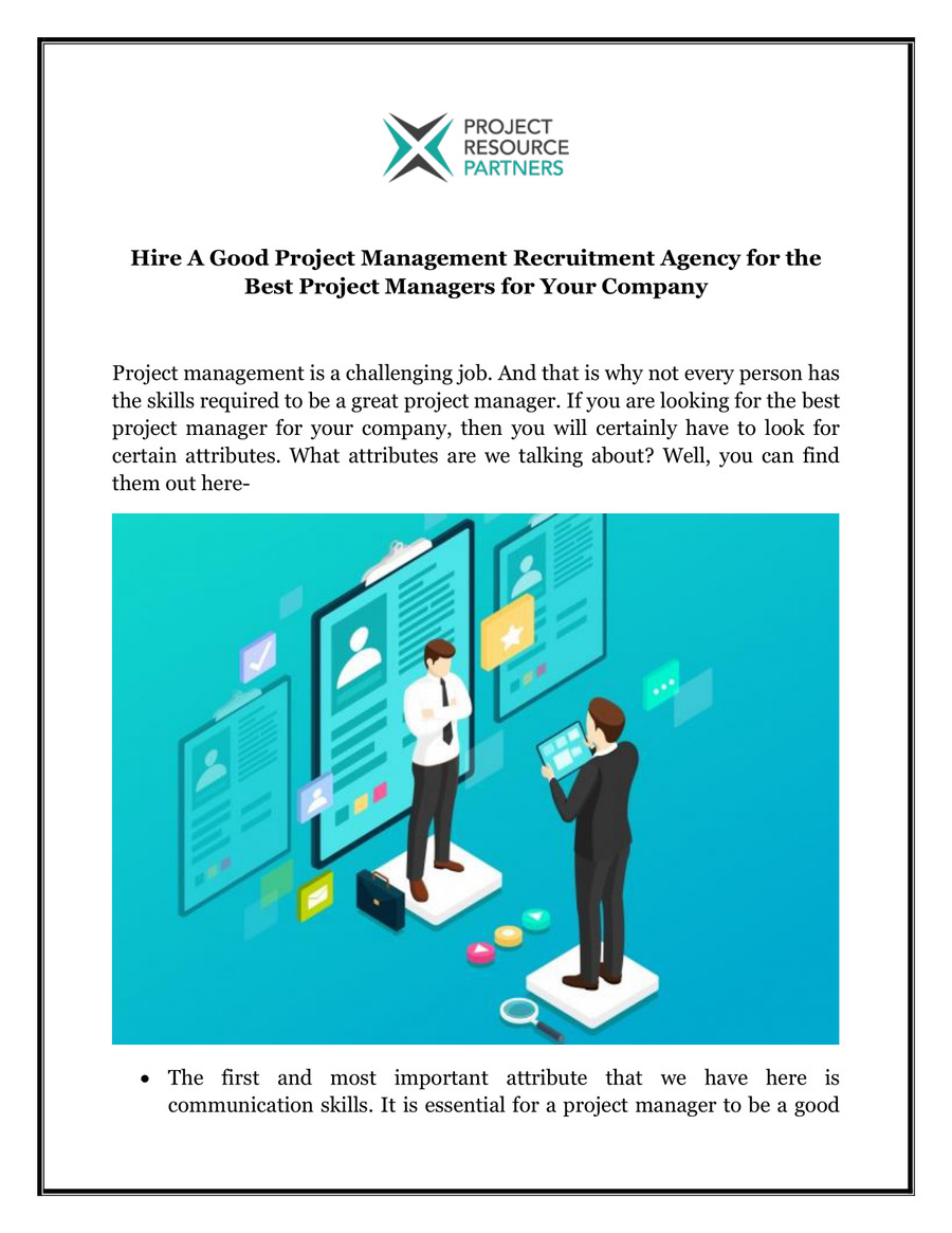 Hire A Good Project Management Recruitment Agency by Project... - Flipsnack