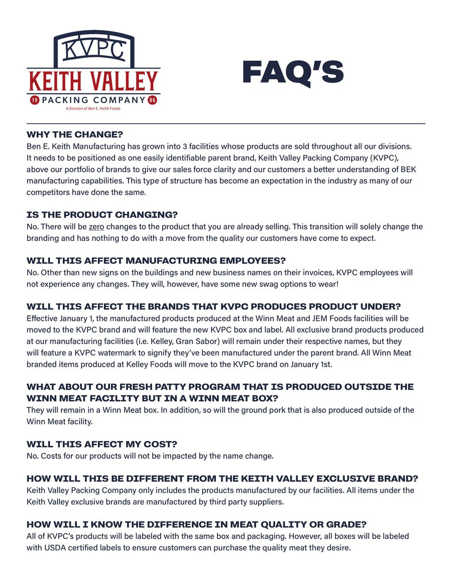 Keith Valley Packing Company - Frequently Asked Questions by Ben E ...